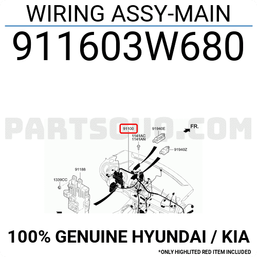 WIRING ASSY-MAIN 911603W680 | Hyundai / KIA Parts | PartSouq