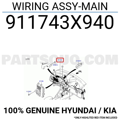 WIRING ASSY-MAIN 911743X940 | Hyundai / KIA Parts | PartSouq