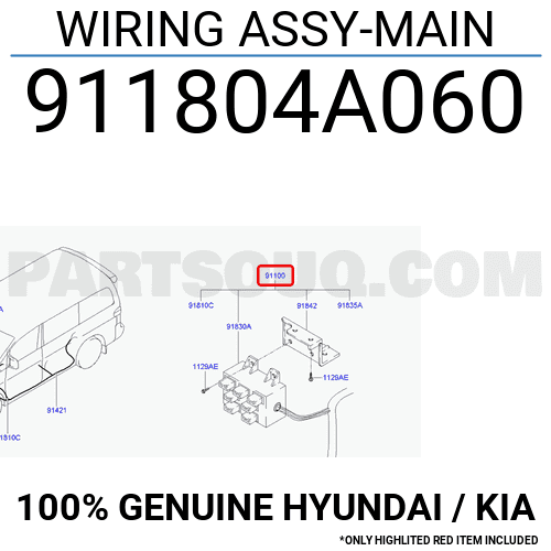 WIRING ASSY-MAIN 911804A060 | Hyundai / KIA Parts | PartSouq