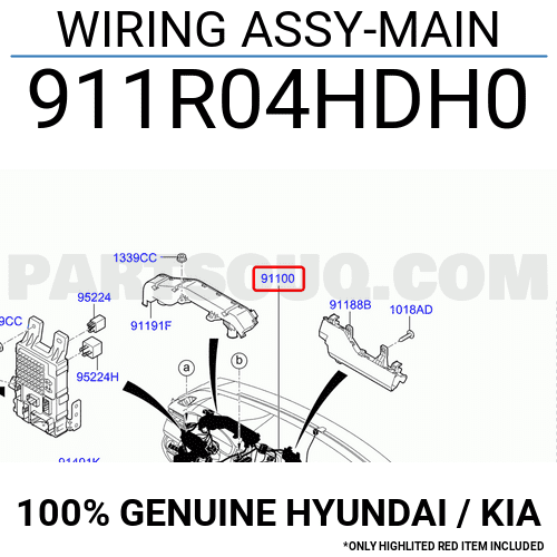 WIRING ASSY-MAIN 911R04HDH0 | Hyundai / KIA Parts | PartSouq