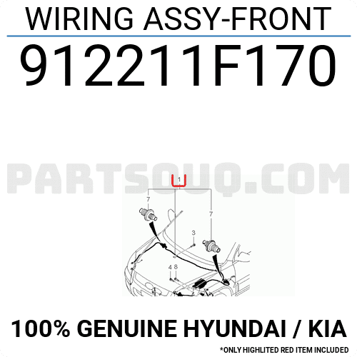 WIRING ASSY-FRONT 912211F170 | Hyundai / KIA Parts | PartSouq