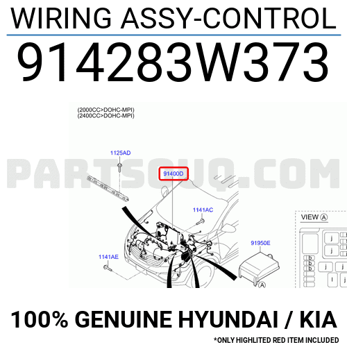 WIRING ASSY-CONTROL 914283W373 | Hyundai / KIA Parts | PartSouq