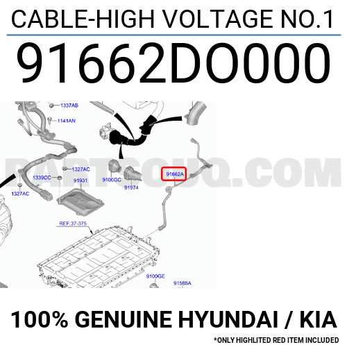 CABLE-HIGH VOLTAGE NO.1 91662DO000 | Hyundai / KIA Parts | PartSouq