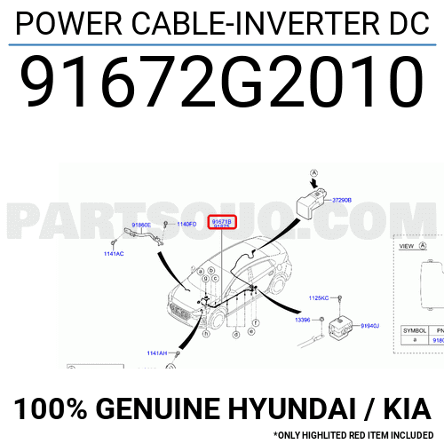 POWER CABLE-INVERTER DC 91672G2010 | Hyundai / KIA Parts | PartSouq