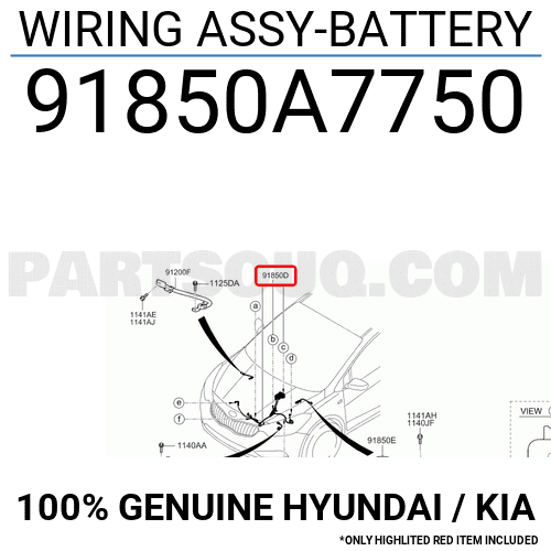 WIRING ASSY-BATTERY 91850A7750 | Hyundai / KIA Parts | PartSouq
