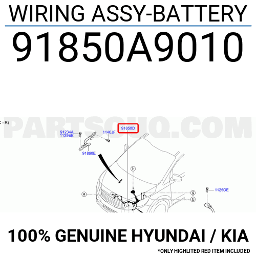 WIRING ASSY-BATTERY 91850A9010 | Hyundai / KIA Parts | PartSouq