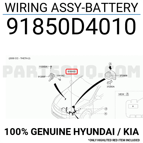 WIRING ASSY-BATTERY 91850D4010 | Hyundai / KIA Parts | PartSouq