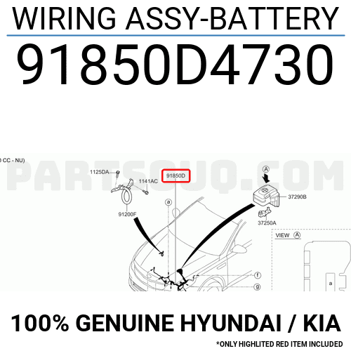 WIRING ASSY-BATTERY 91850D4730 | Hyundai / KIA Parts | PartSouq
