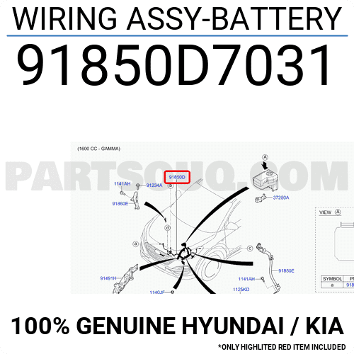 WIRING ASSY-BATTERY 91850D7031 | Hyundai / KIA Parts | PartSouq
