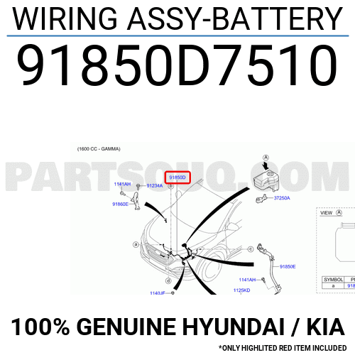 WIRING ASSY-BATTERY 91850D7510 | Hyundai / KIA Parts | PartSouq