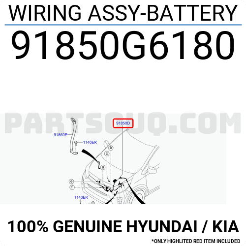 WIRING ASSY-BATTERY 91850G6180 | Hyundai / KIA Parts | PartSouq