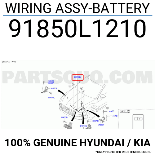 WIRING ASSY-BATTERY 91850L1210 | Hyundai / KIA Parts | PartSouq
