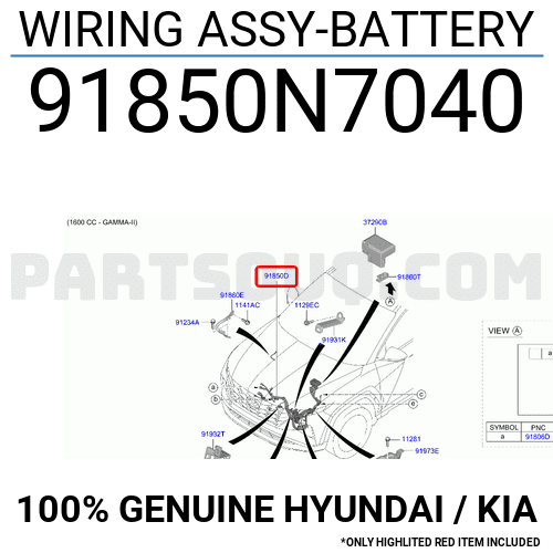 WIRING ASSY-BATTERY 91850N7040 | Hyundai / KIA Parts | PartSouq