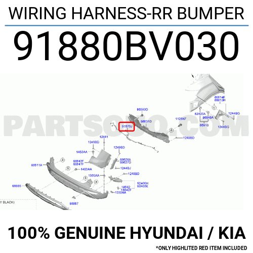 WIRING HARNESS-RR BUMPER 91880BV030 | Hyundai / KIA Parts | PartSouq