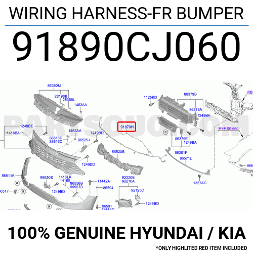 WIRING HARNESS-FR BUMPER 91890CJ060 | Hyundai / KIA Parts | PartSouq