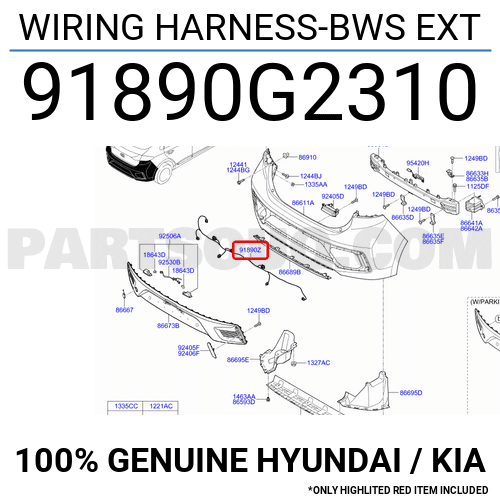 WIRING HARNESS-BWS EXT 91890G2310 | Hyundai / KIA Parts | PartSouq