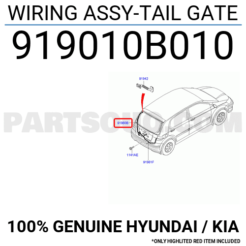WIRING ASSY-TAIL GATE 919010B010 | Hyundai / KIA Parts | PartSouq