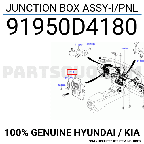 JUNCTION BOX ASSY-I/PNL 91950D4180 | Hyundai / KIA Parts | PartSouq