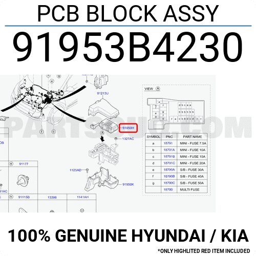 PCB BLOCK ASSY 91953B4230 | Hyundai / KIA Parts | PartSouq