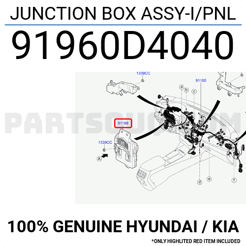 JUNCTION BOX ASSY-I/PNL 91960D4040 | Hyundai / KIA Parts | PartSouq
