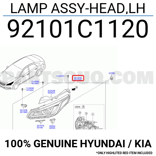 LAMP ASSY-HEAD,LH 92101C1120 | Hyundai / KIA Parts | PartSouq