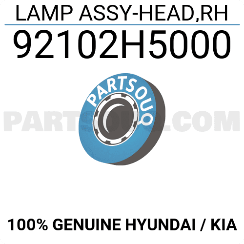 LAMP ASSY-HEAD,RH 92102H5000 | Hyundai / KIA Parts | PartSouq