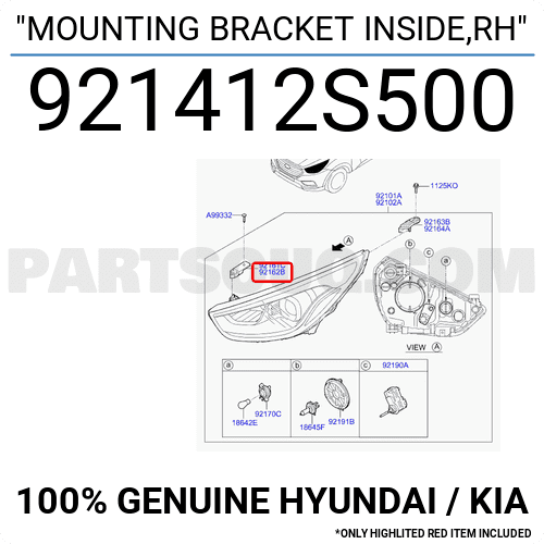 MOUNTING BRACKET INSIDE,RH 921412S500 | Hyundai / KIA Parts | PartSouq
