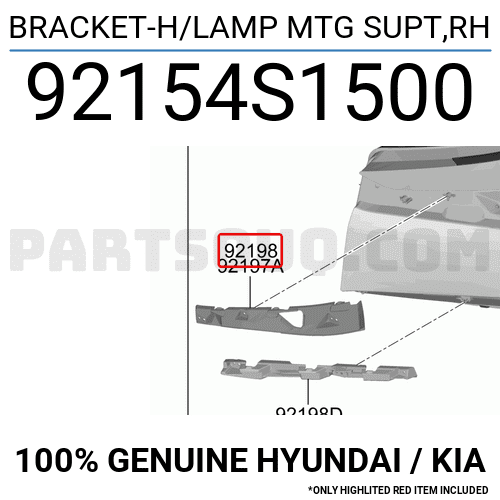 BRACKET-H/LAMP MTG SUPT,RH 92154S1500 | Hyundai / KIA Parts | PartSouq