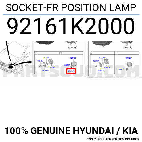 SOCKET-FR POSITION LAMP 92161K2000 | Hyundai / KIA Parts | PartSouq