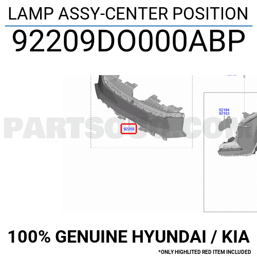 LAMP ASSY-CENTER POSITION 92209DO000ABP | Hyundai / KIA Parts | PartSouq