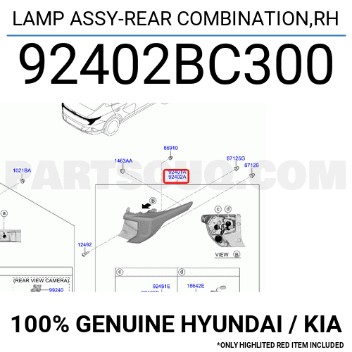 LAMP ASSY-REAR COMBINATION,RH 92402BC300 | Hyundai / KIA Parts | PartSouq