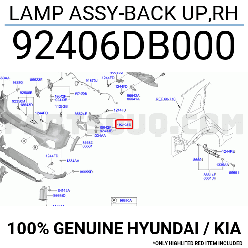 LAMP ASSY-BACK UP,RH 92406DB000 | Hyundai / KIA Parts | PartSouq
