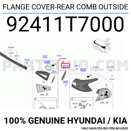 FLANGE COVER-REAR COMB OUTSIDE 92411T7000 | Hyundai / KIA Parts | PartSouq