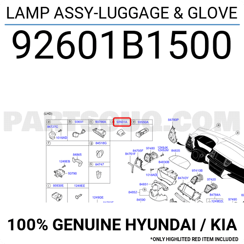 LAMP ASSY-LUGGAGE & GLOVE 92601B1500 | Hyundai / KIA Parts | PartSouq