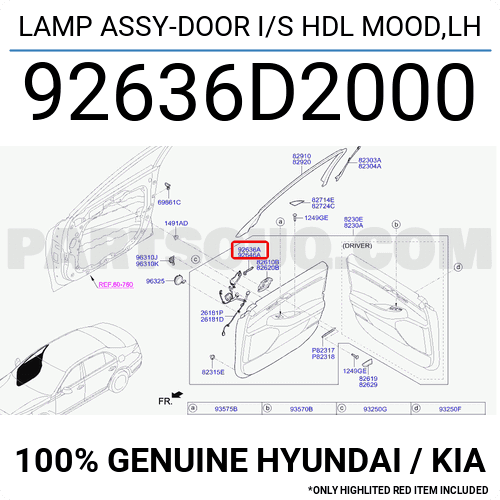 LAMP ASSY-DOOR I/S HDL MOOD,LH 92636D2000 | Hyundai / KIA Parts | PartSouq