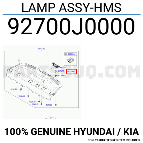 LAMP ASSY-HMS 92700J0000 | Hyundai / KIA Parts | PartSouq