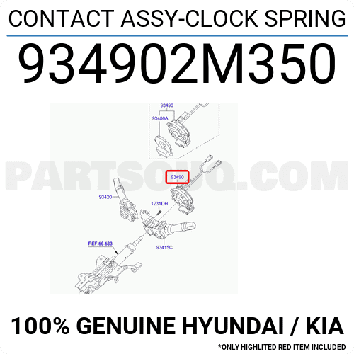 CONTACT ASSY-CLOCK SPRING 934902M350 | Hyundai / KIA Parts | PartSouq