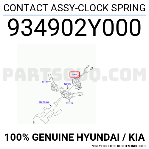 CONTACT ASSY-CLOCK SPRING 934902Y000 | Hyundai / KIA Parts | PartSouq