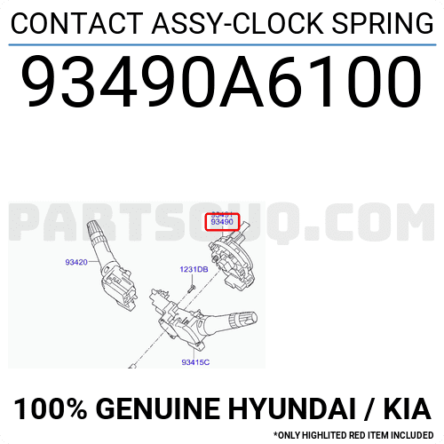CONTACT ASSY-CLOCK SPRING 93490A6100 | Hyundai / KIA Parts | PartSouq