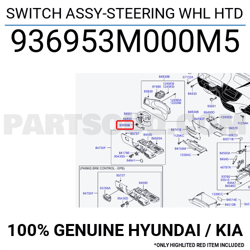 SWITCH ASSY-STEERING WHL HTD 936953M000M5 | Hyundai / KIA Parts | PartSouq