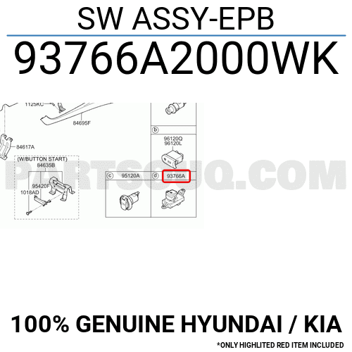 SW ASSY-EPB 93766A2000WK | Hyundai / KIA Parts | PartSouq