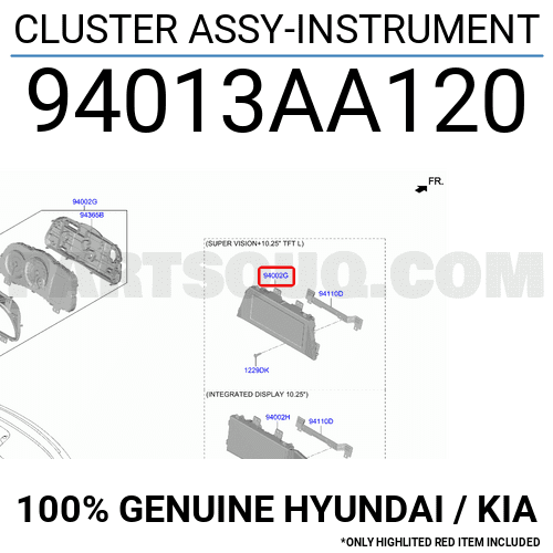 CLUSTER ASSY-INSTRUMENT 94013AA120 | Hyundai / KIA Parts | PartSouq