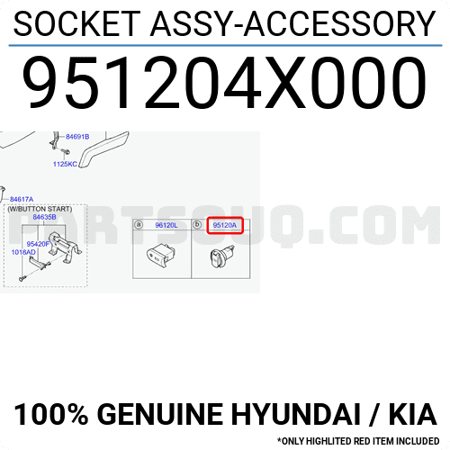 SOCKET ASSY-ACCESSORY 951204X000 | Hyundai / KIA Parts | PartSouq