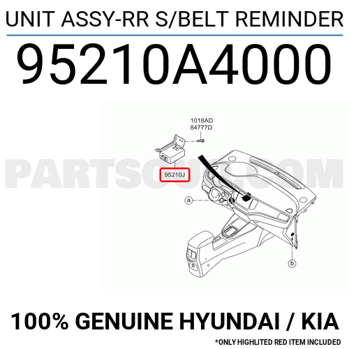 UNIT ASSY-RR S/BELT REMINDER 95210A4000 | Hyundai / KIA Parts | PartSouq