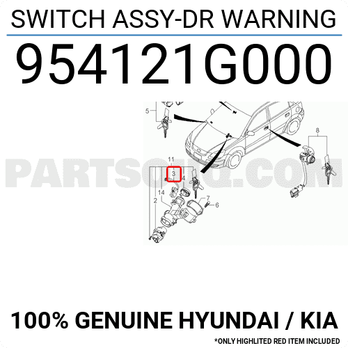 SWITCH ASSY-DR WARNING 954121G000 | Hyundai / KIA Parts | PartSouq
