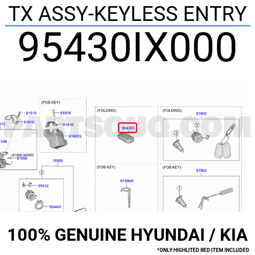 TX ASSY-KEYLESS ENTRY 95430IX000 | Hyundai / KIA Parts | PartSouq