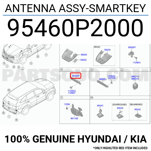 ANTENNA ASSY-SMARTKEY 95460P2000 | Hyundai / KIA Parts | PartSouq