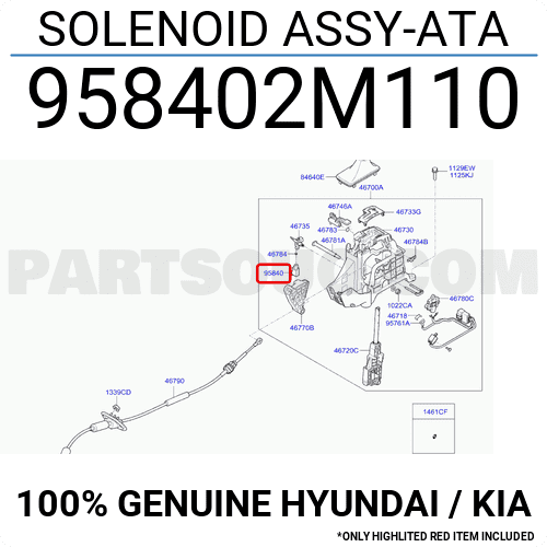 SOLENOID ASSY-ATA 958402M110 | Hyundai / KIA Parts | PartSouq