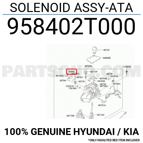 SOLENOID ASSY-ATA 958402T000 | Hyundai / KIA Parts | PartSouq