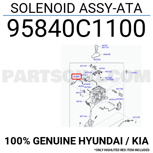 SOLENOID ASSY-ATA 95840C1100 | Hyundai / KIA Parts | PartSouq